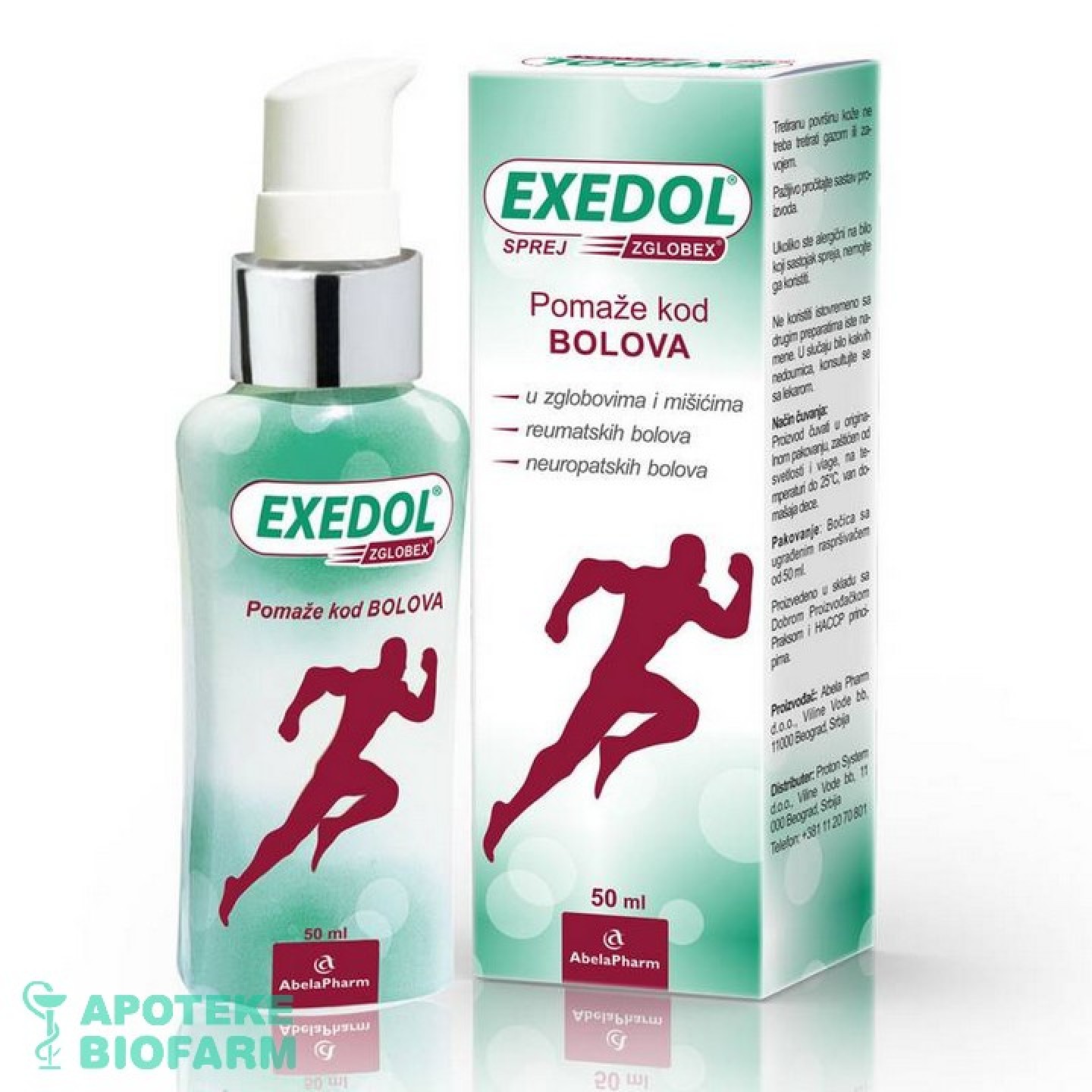 Exedol Zglobex Sprej 50Ml | BIOFARM Apoteka