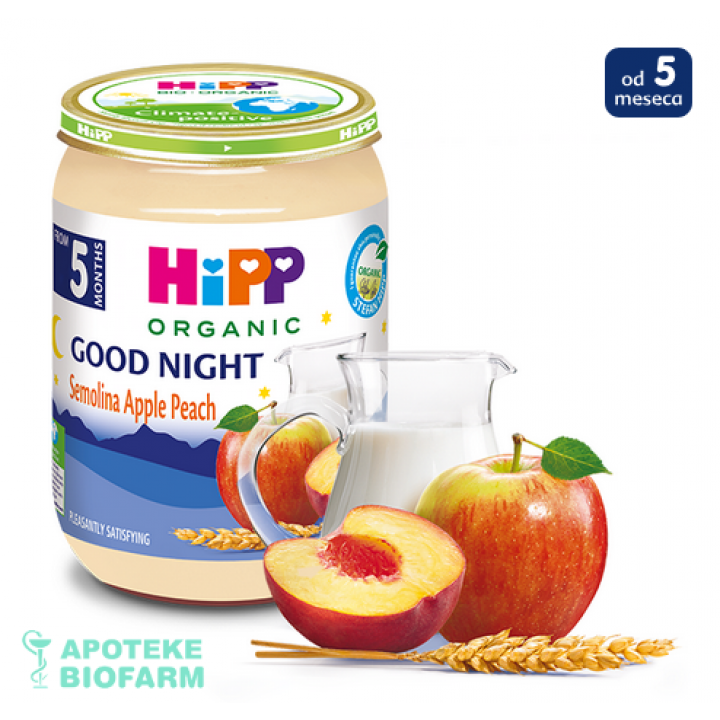 Hipp Kašica Za Laku Noć Griz+Jabuka+Breskva 190G | BIOFARM Apoteka